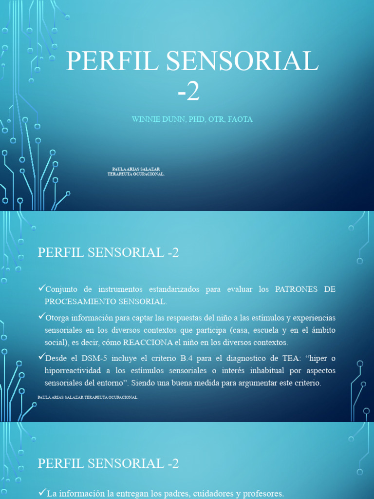 Perfil Sensorial - 2 Diapo | PDF | Comportamiento | Sistema somatosensorial