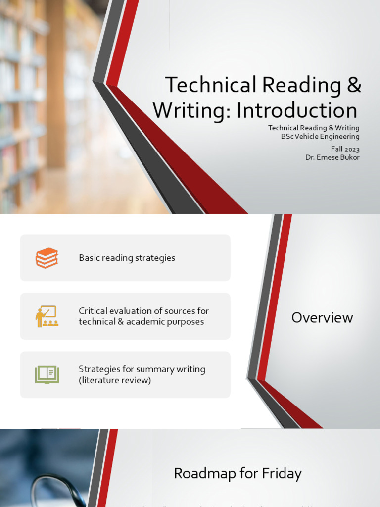 Technical Reading Writing, Introduction, Fall 2023 | PDF
