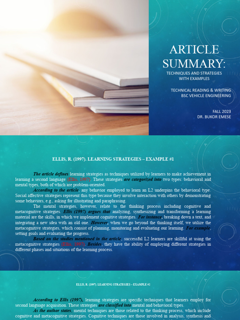 Summary Writing Techniques, Examples, Fall 2023 | Download Free PDF ...