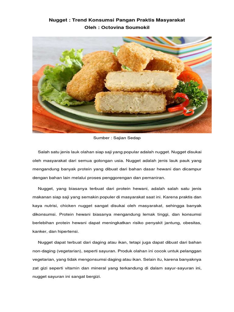 Nugget Trend Konsumsi Pangan Praktis Masyarakat | PDF