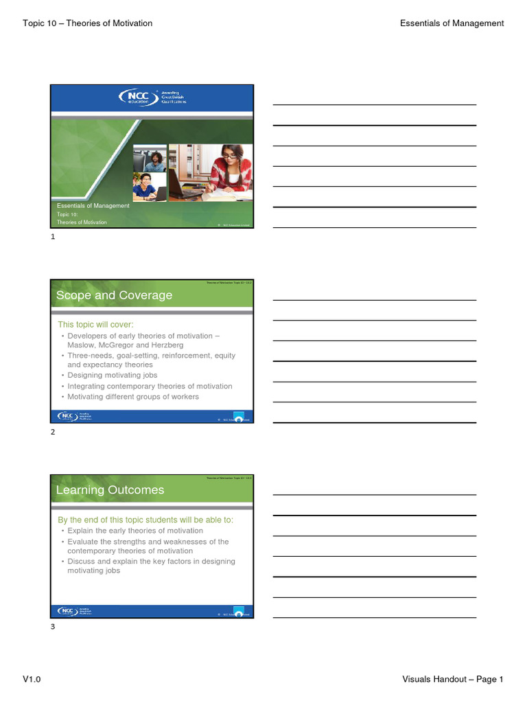 Microsoft PowerPoint - EoM - Lecture 10 - Theories of Motivation ...