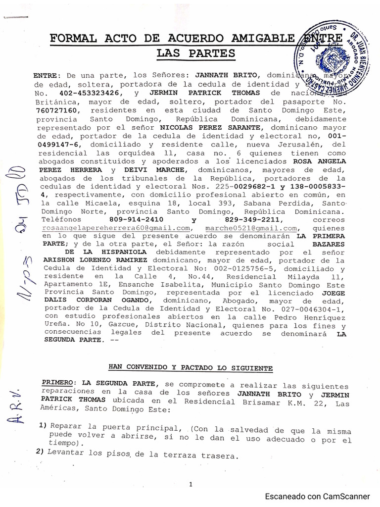 Acuerdo Amigable | PDF