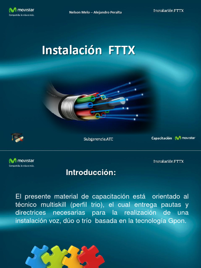 Instalación FTTX v2 | PDF | Red de computadoras | Fibra óptica