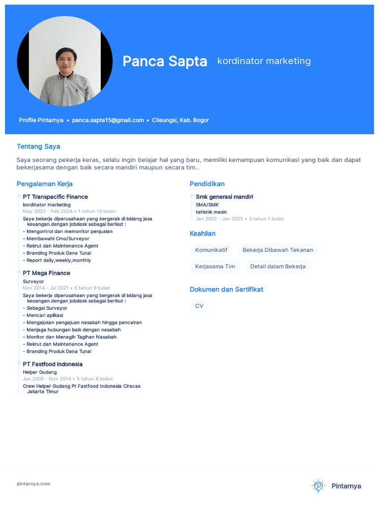 CV Panca Sapta | PDF