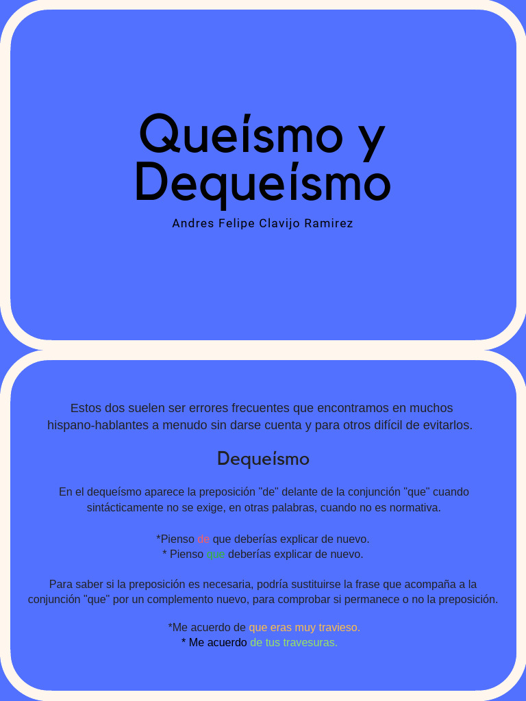 Queísmo y Dequeísmo | PDF