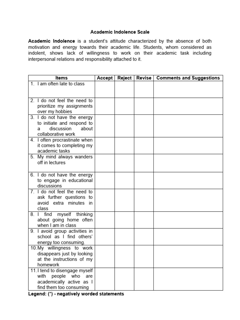 Academic Indolence Scale | PDF | Homework | Social Media