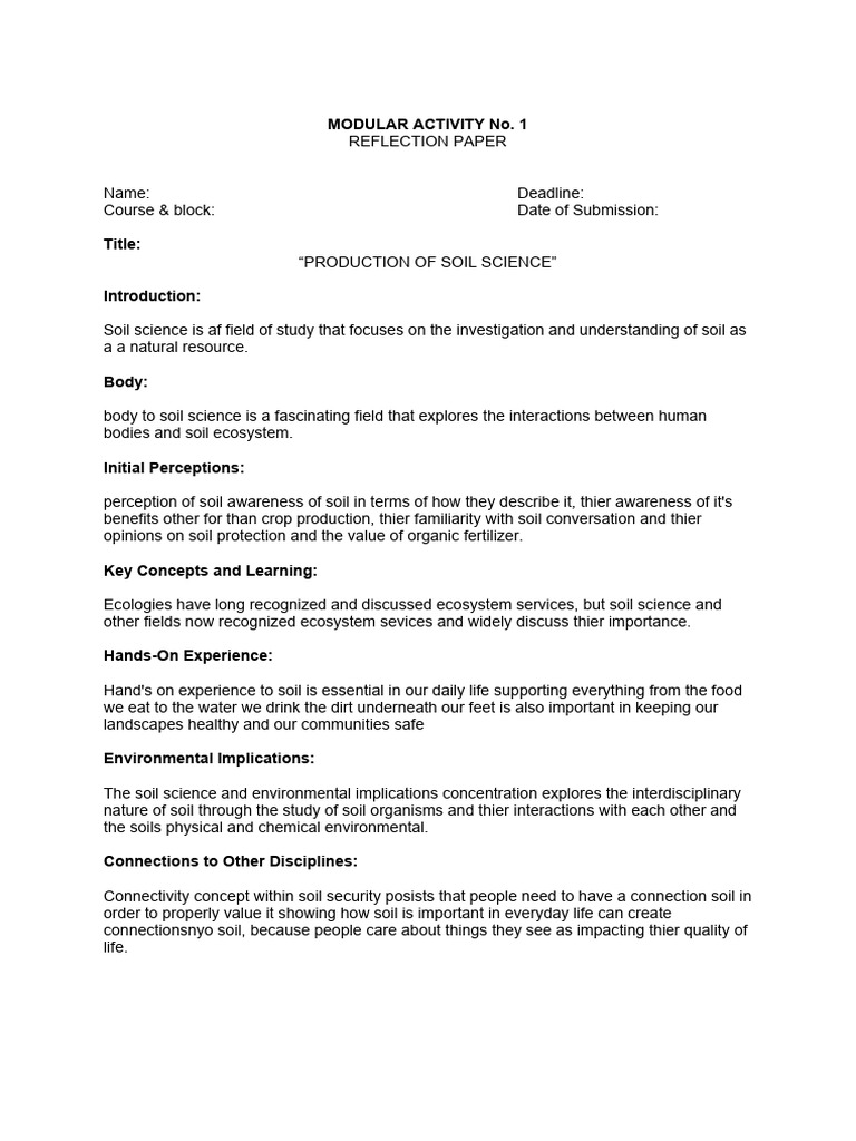 Modular Activity No | PDF | Soil | Science