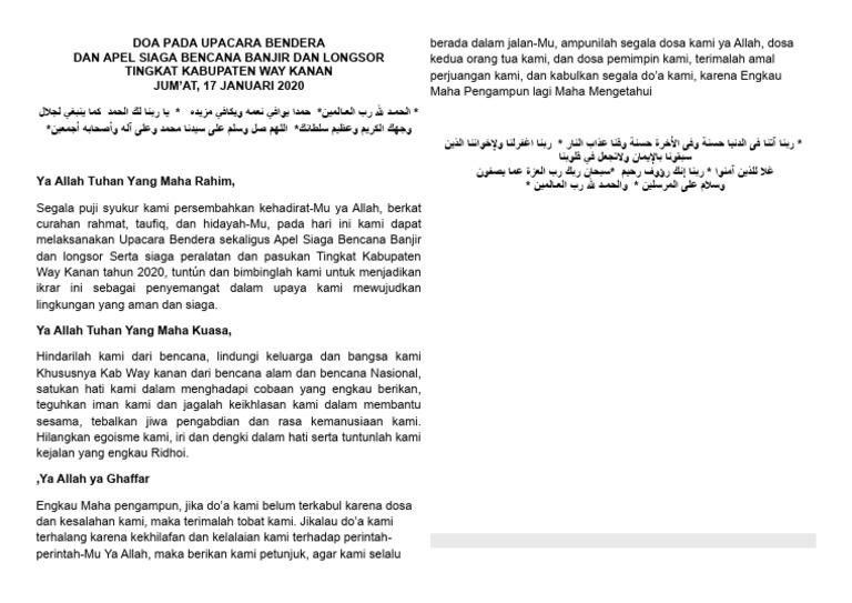 DOA PADA APEL Siaga Bencana Banjir | PDF