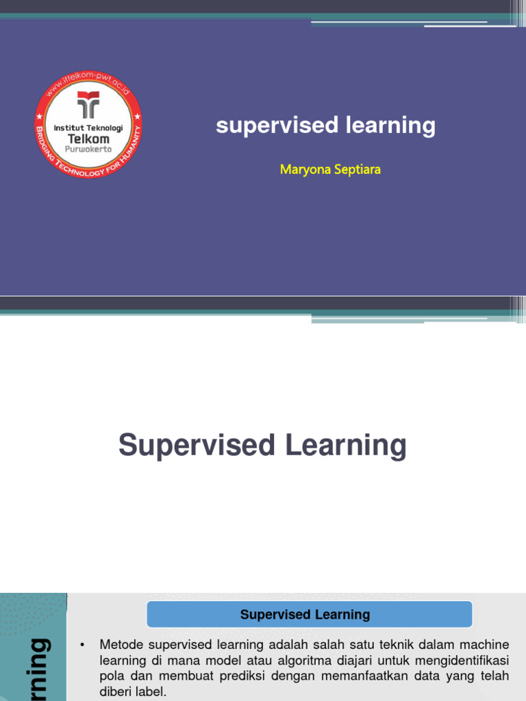 Contoh Metode Supervised Learning | PDF