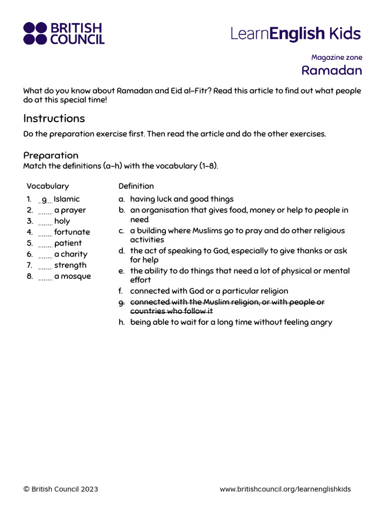 Learnenglishkids Magazine Ramadan Pdf Ramadan Abrahamic Religions