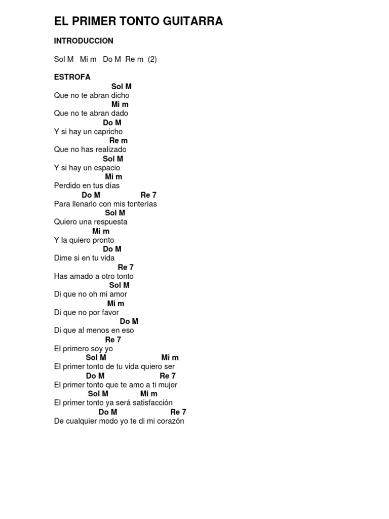 EL PRIMER TONTO GUITARRA | PDF