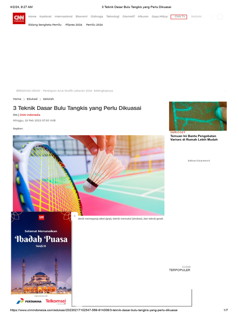 3 Teknik Dasar Bulu Tangkis Yang Perlu Dikuasai | PDF