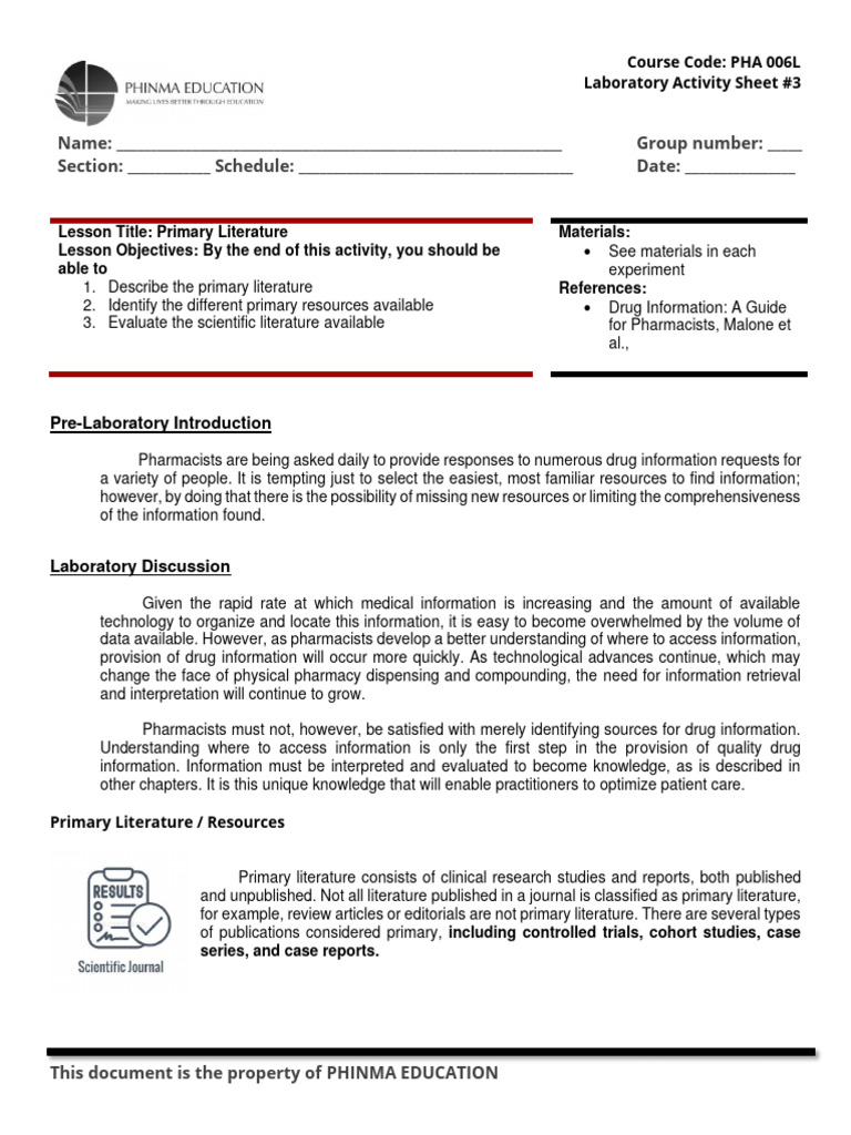 LAS For PHA 006 Module #3 | PDF | Pharmacy | Evaluation