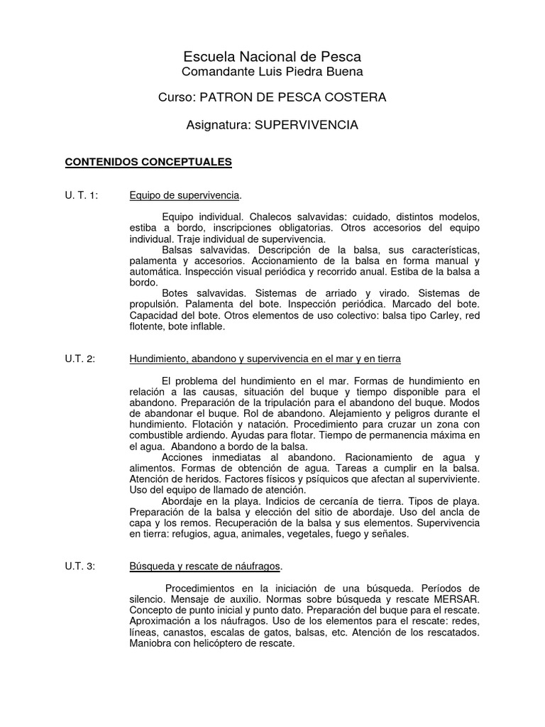 Programa Supervivencia PPC | PDF | Barcos
