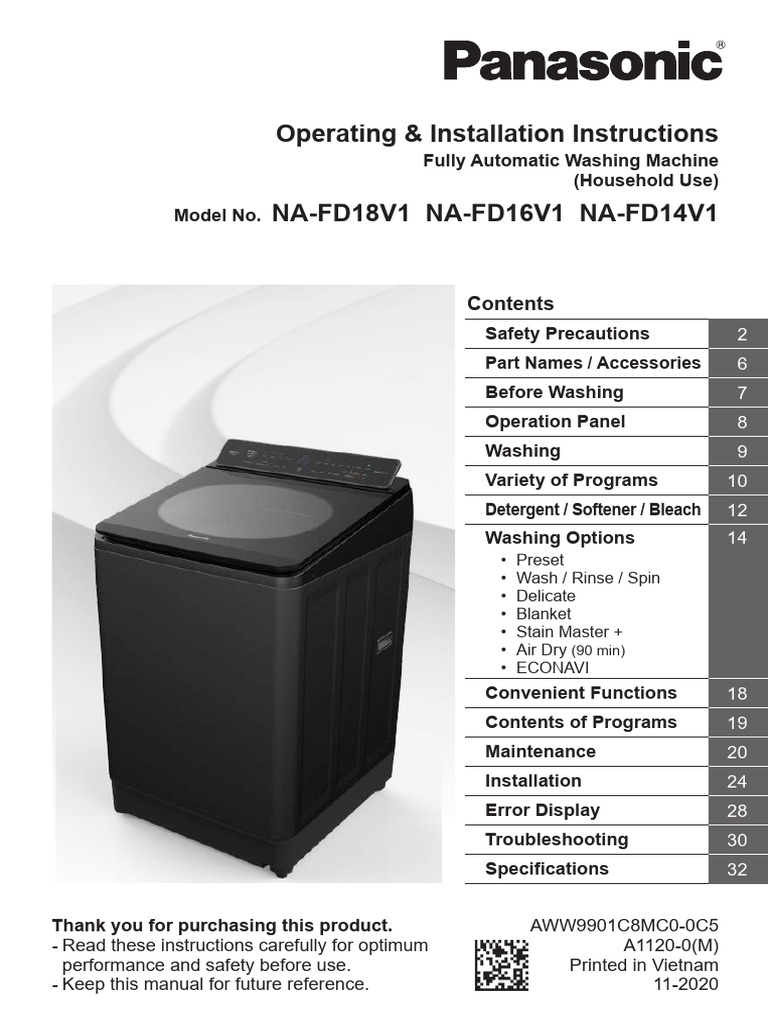 Washing Machine Manual | PDF | Laundry | Washing Machine