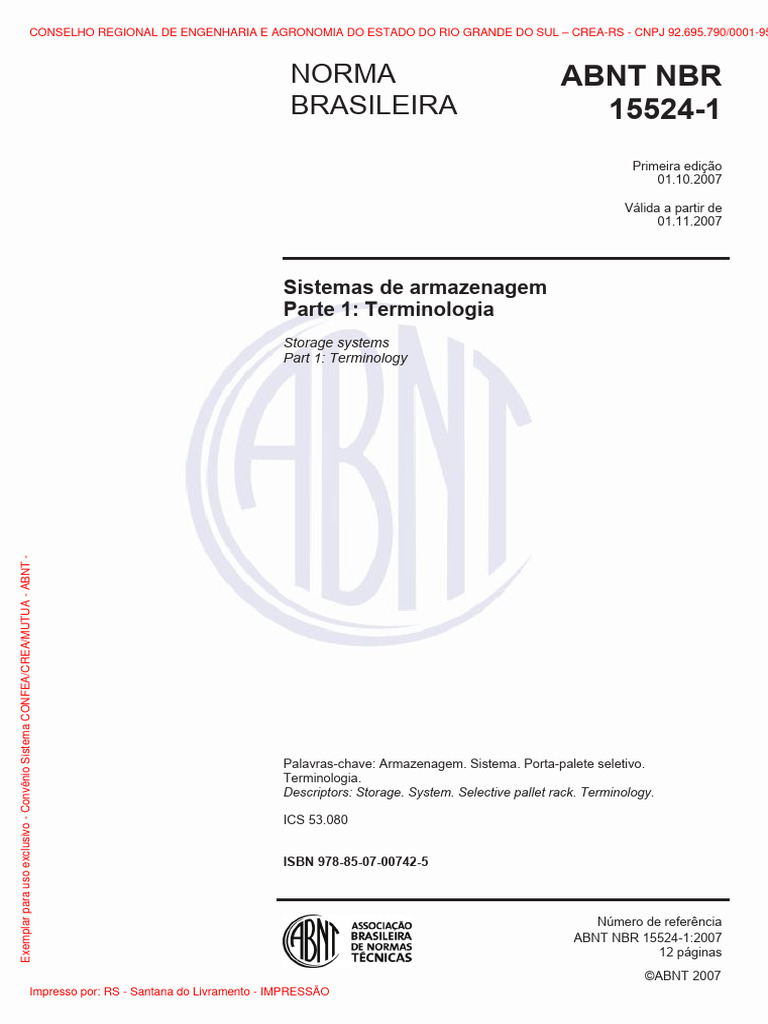 Abnt NBR 15524 1 2007 | Download grátis PDF | Engenharia