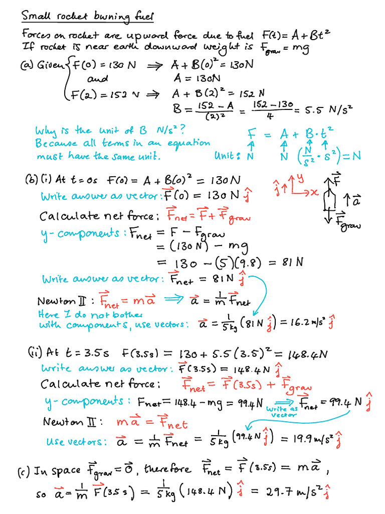 F114 2024 Practice Problems On Newtons Laws SOLUTIONS | PDF