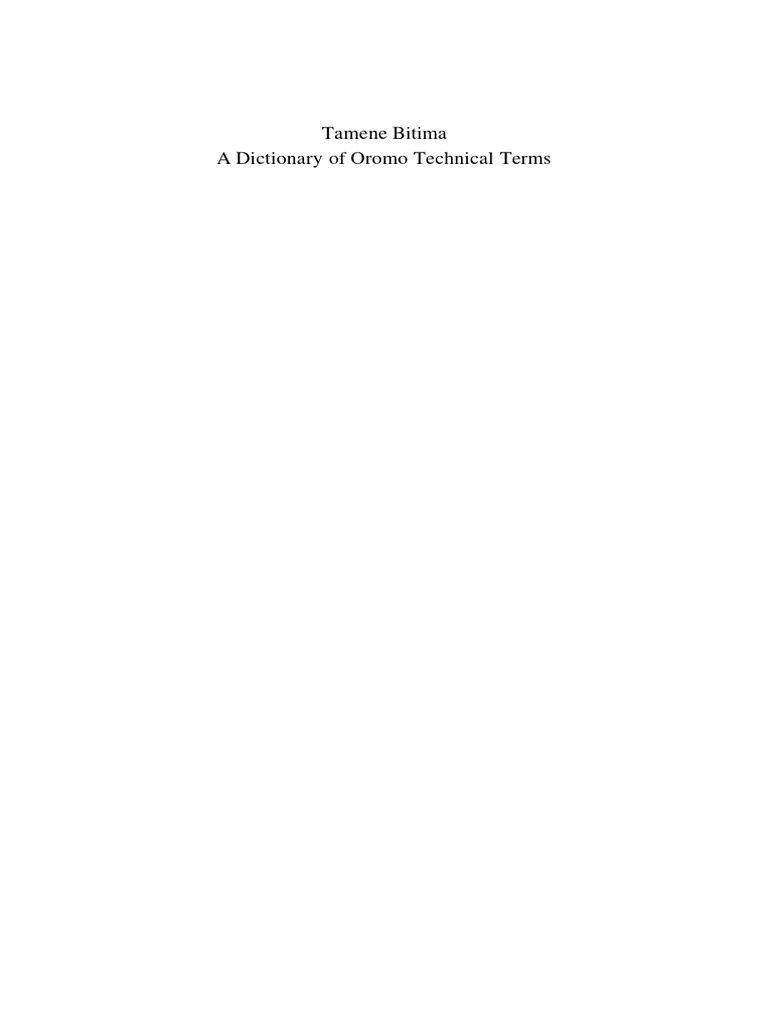 Oromo Technical Terms Dictionary | PDF | Grammatical Gender | Noun