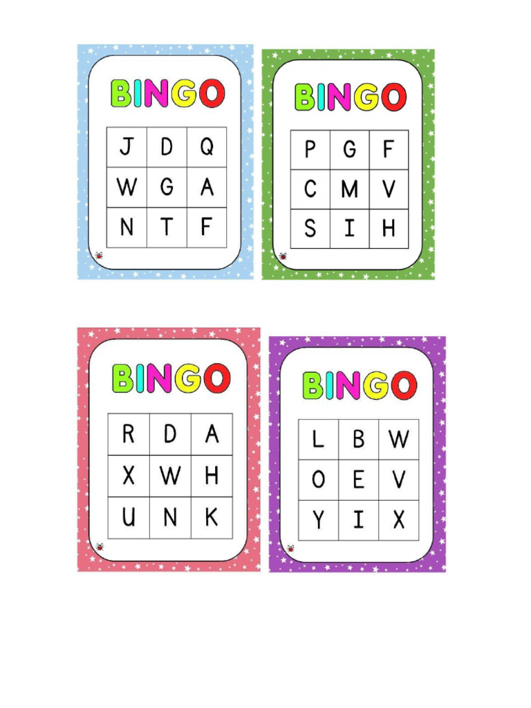 Bingo de letras 6 copias | PDF