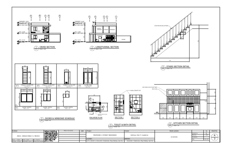 Longitudinal Section Cross Section: A B C D E 1 2 3 4 5 | Download Free ...