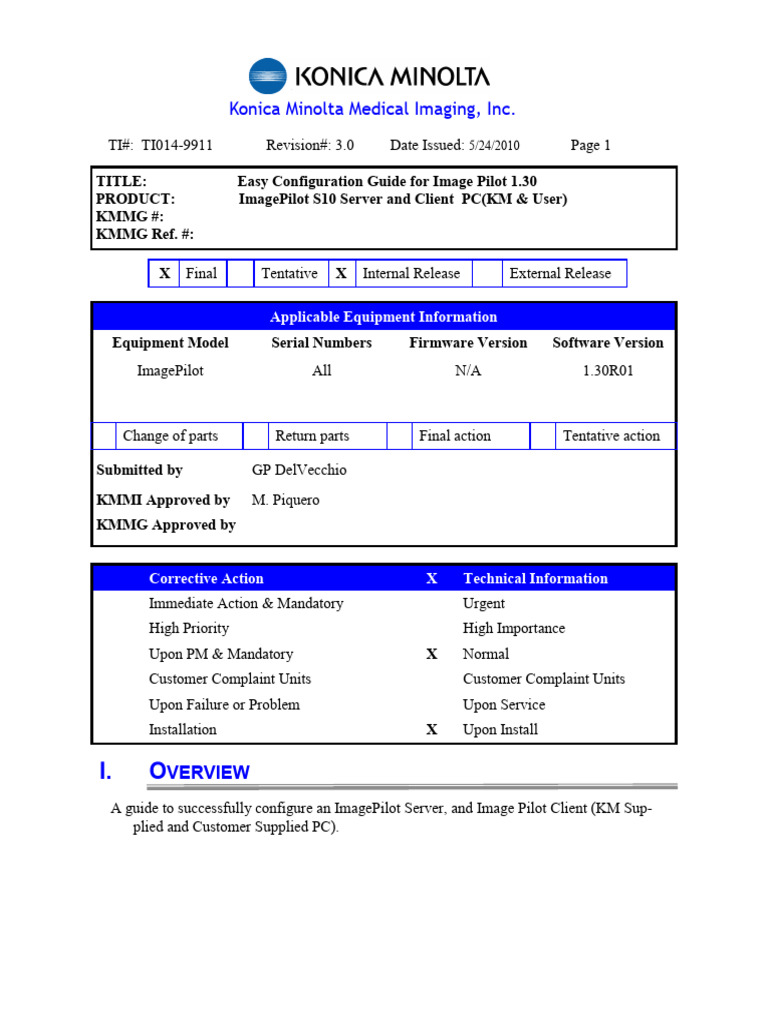 3 TI014-9911 Easy Configuration For ImagePilot 130r01 May24 2010 Ver3 ...