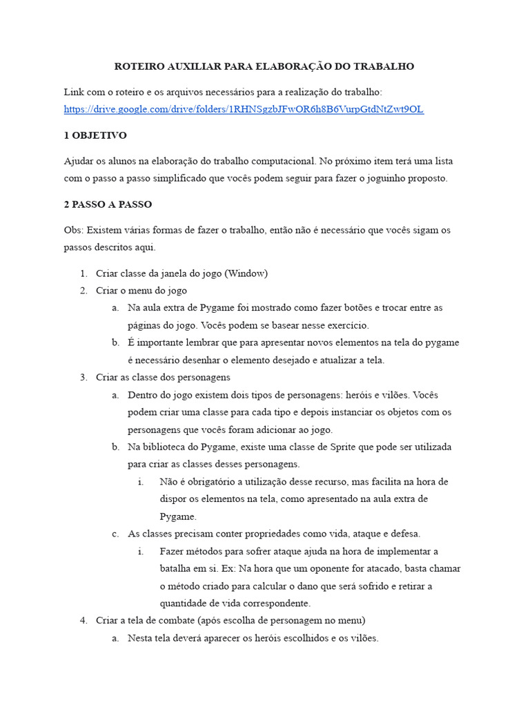 Roteiro Trabalho Introcomp | PDF