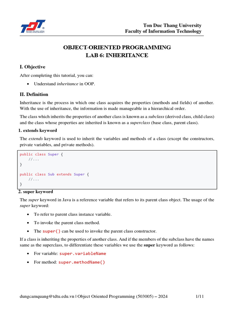 Lap Trinh Huong Doi Tuong | PDF | Inheritance (Object Oriented Programming) | Class (Computer ...