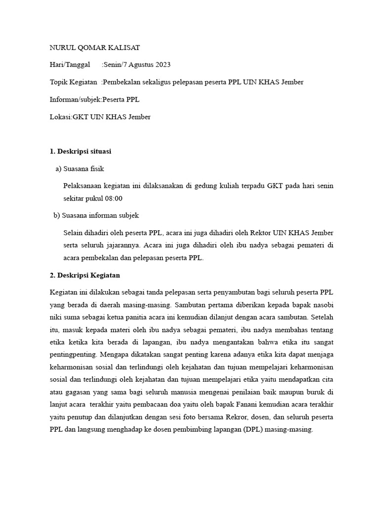 Fieldnote Wanda Hamida | PDF