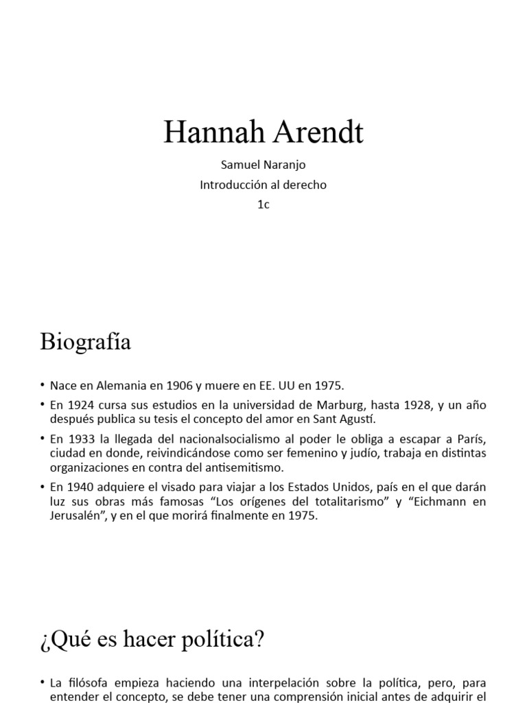 Hannah Arendt | Descargar gratis PDF | Hannah Arendt | Educación en ...
