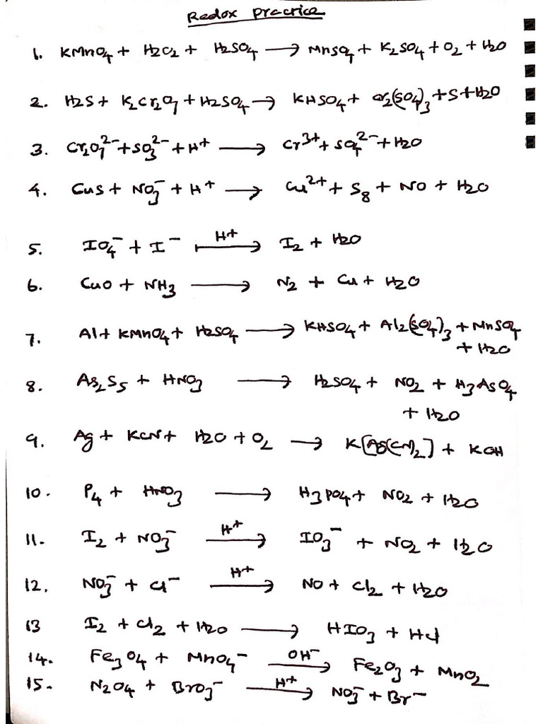 Redox Practice - 20200810203001 | PDF