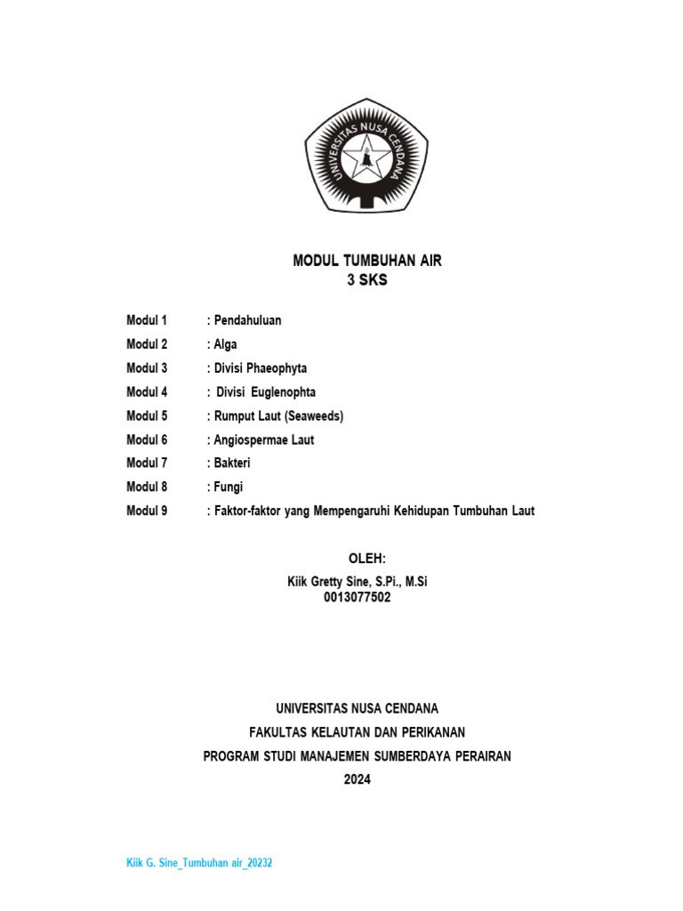 Modul Tumbuhan Air KGS 20232 | PDF