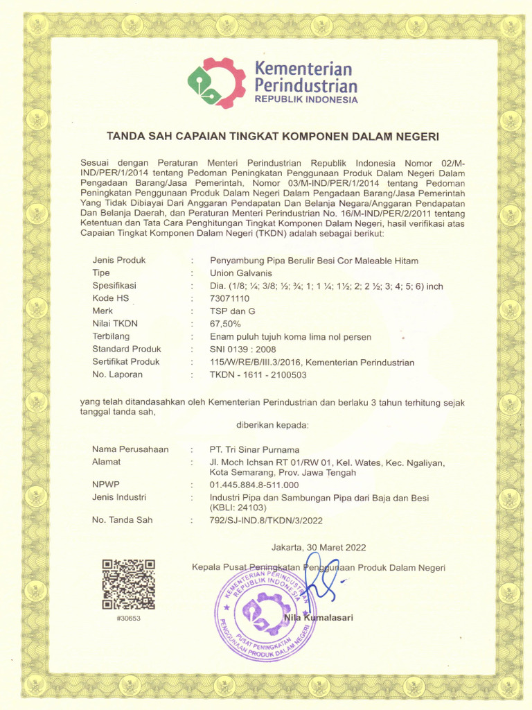 TKDN Baru TKDN TSP 2022 | PDF