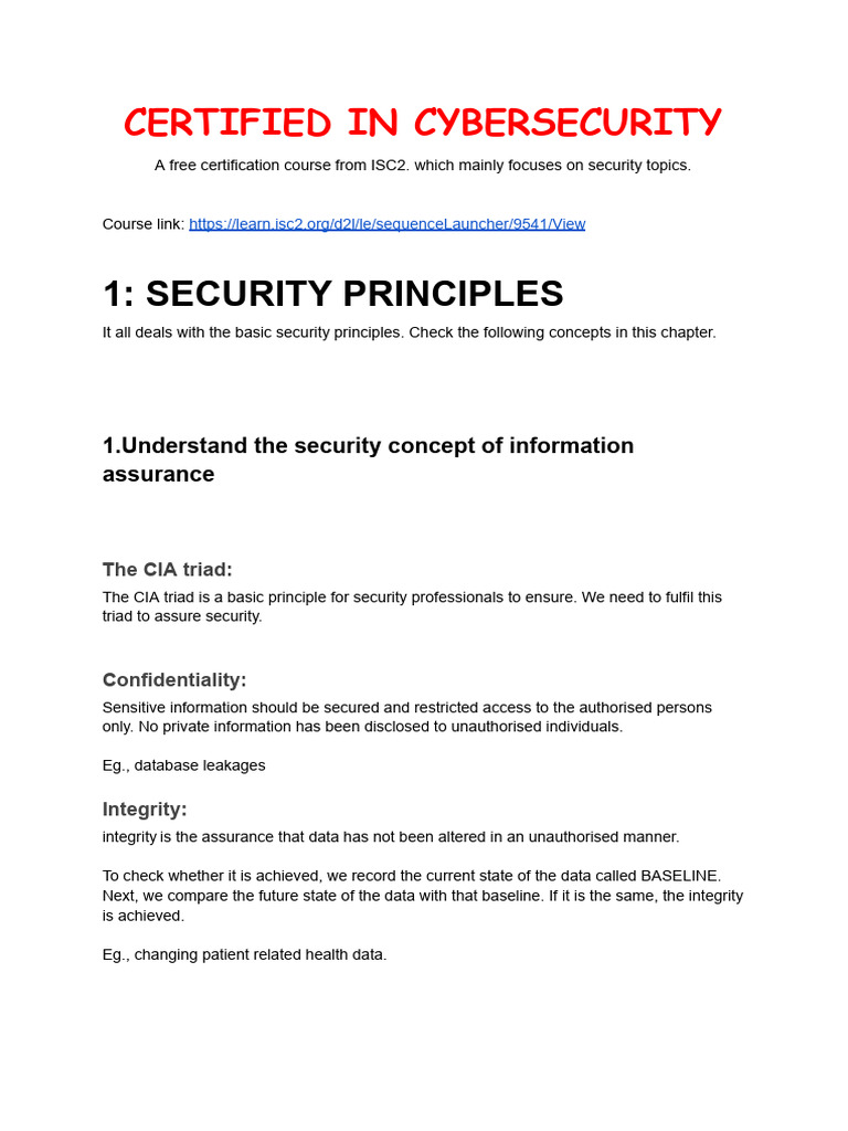 Certified in Cybersecurity | PDF | Computer Network | Computer Access Control