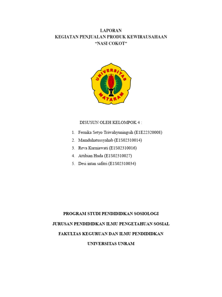 Proposal Bisnis Nasi Cokot | PDF