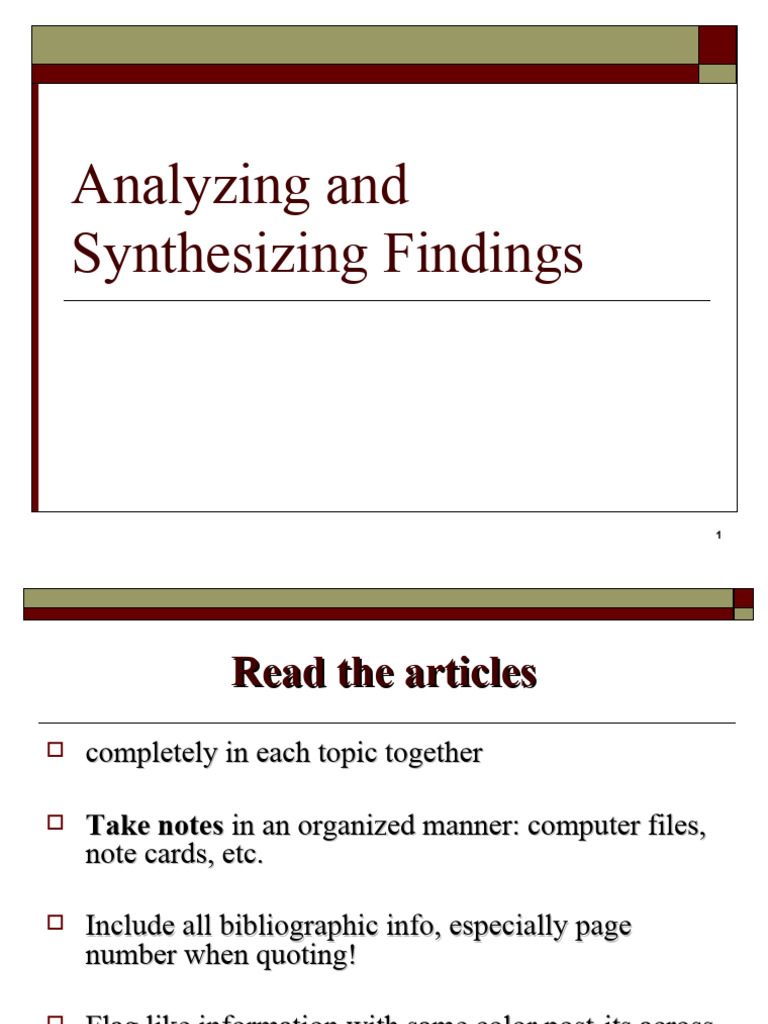 5-Analyzing and Synthesizing Findings | PDF | Methodology | Science