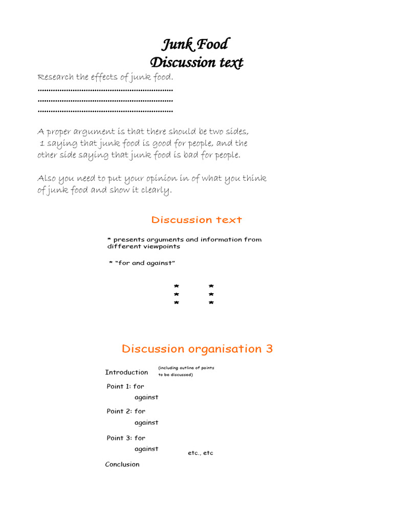 Junk Food HWK | PDF