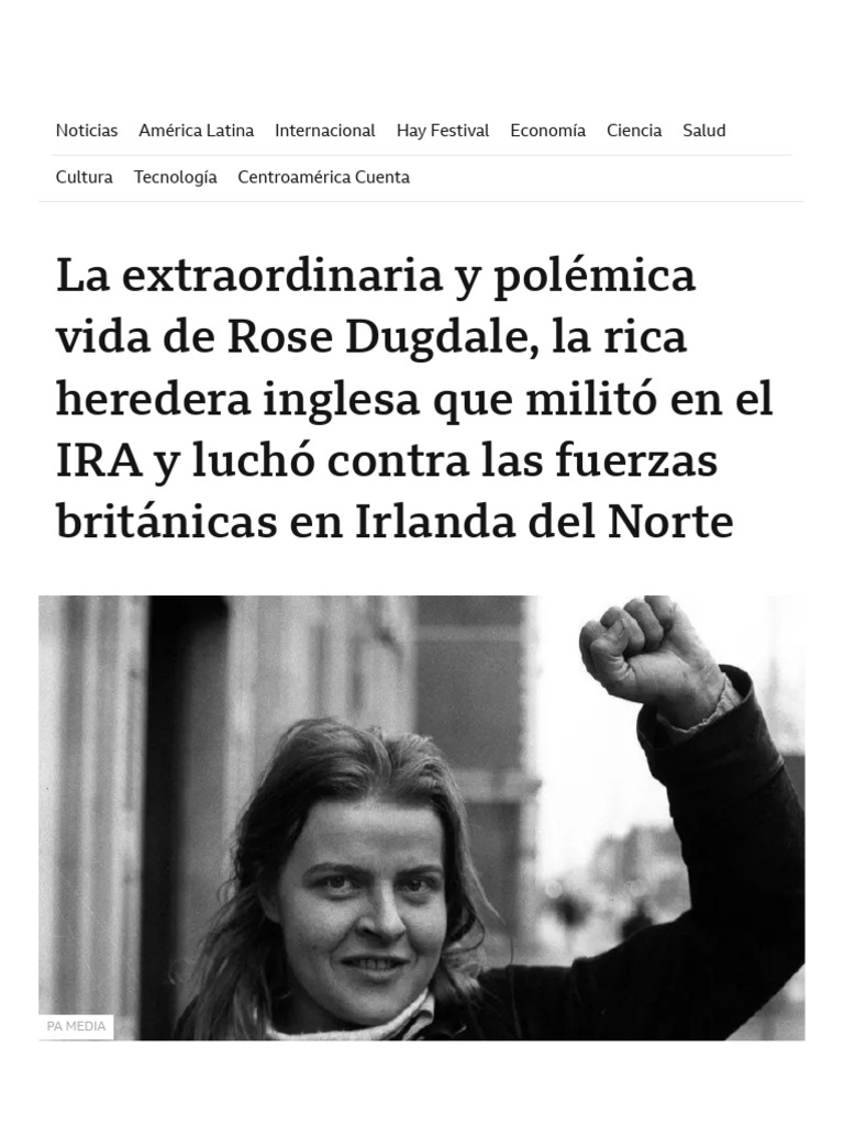 Vida y legado de Rose Dugdale, IRA | PDF | Ejército Republicano ...