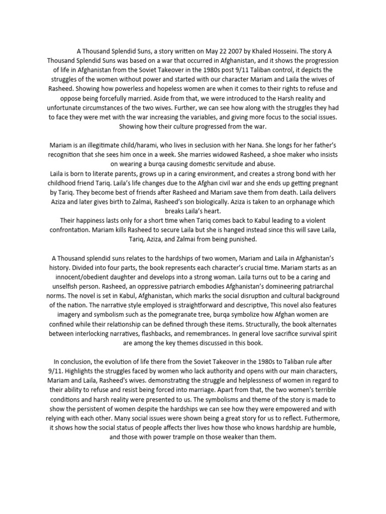 A Thousand Splendid Suns | PDF