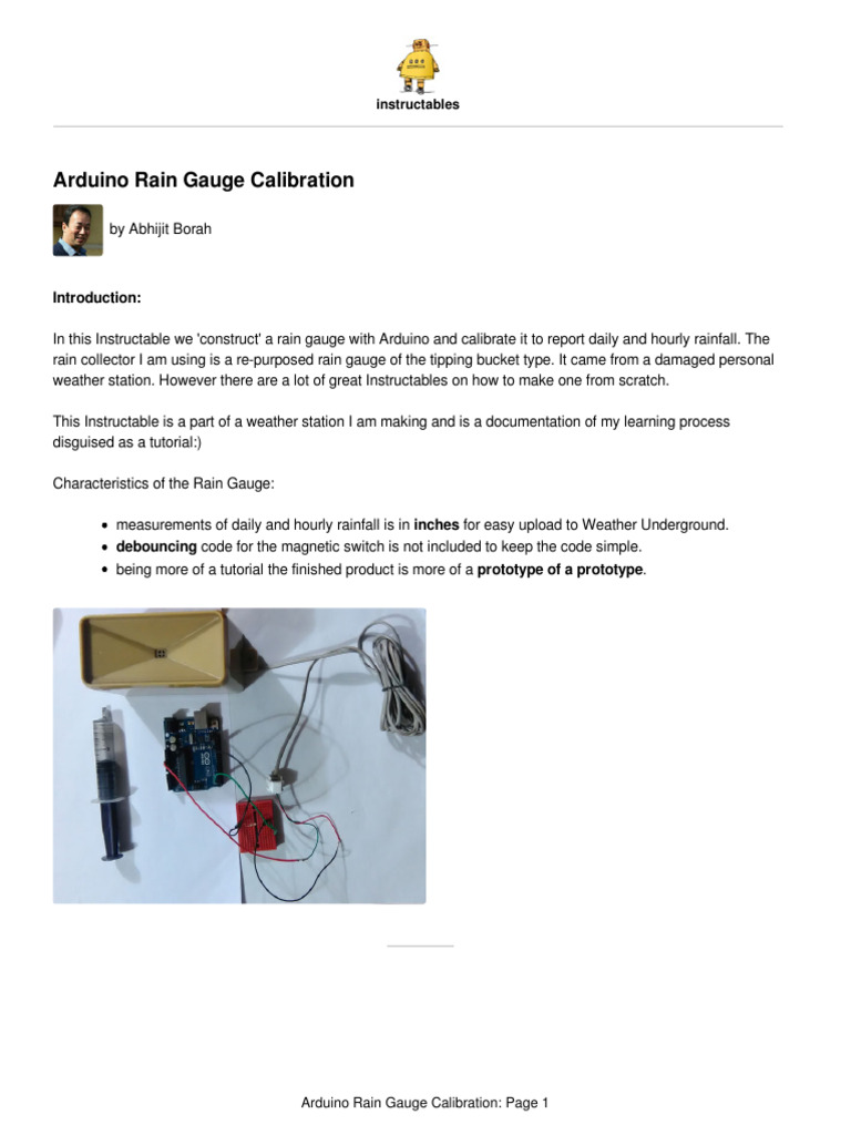 Arduino Rain Gauge Calibration | PDF | Rain | Arduino