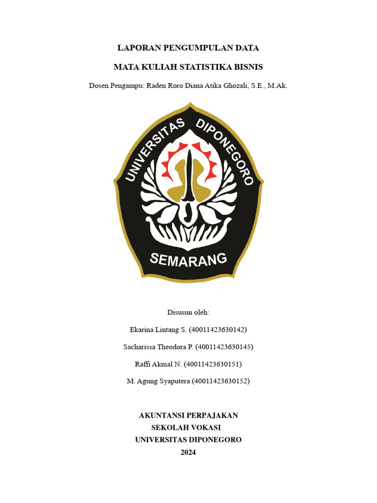 Laporan Pengumpulan Data Kelompok 8 | PDF