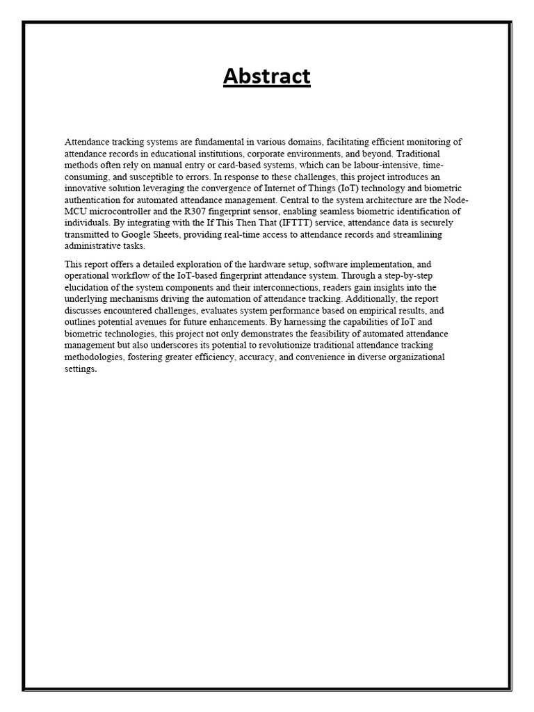 Abstract BC | PDF | Internet Of Things | Arduino