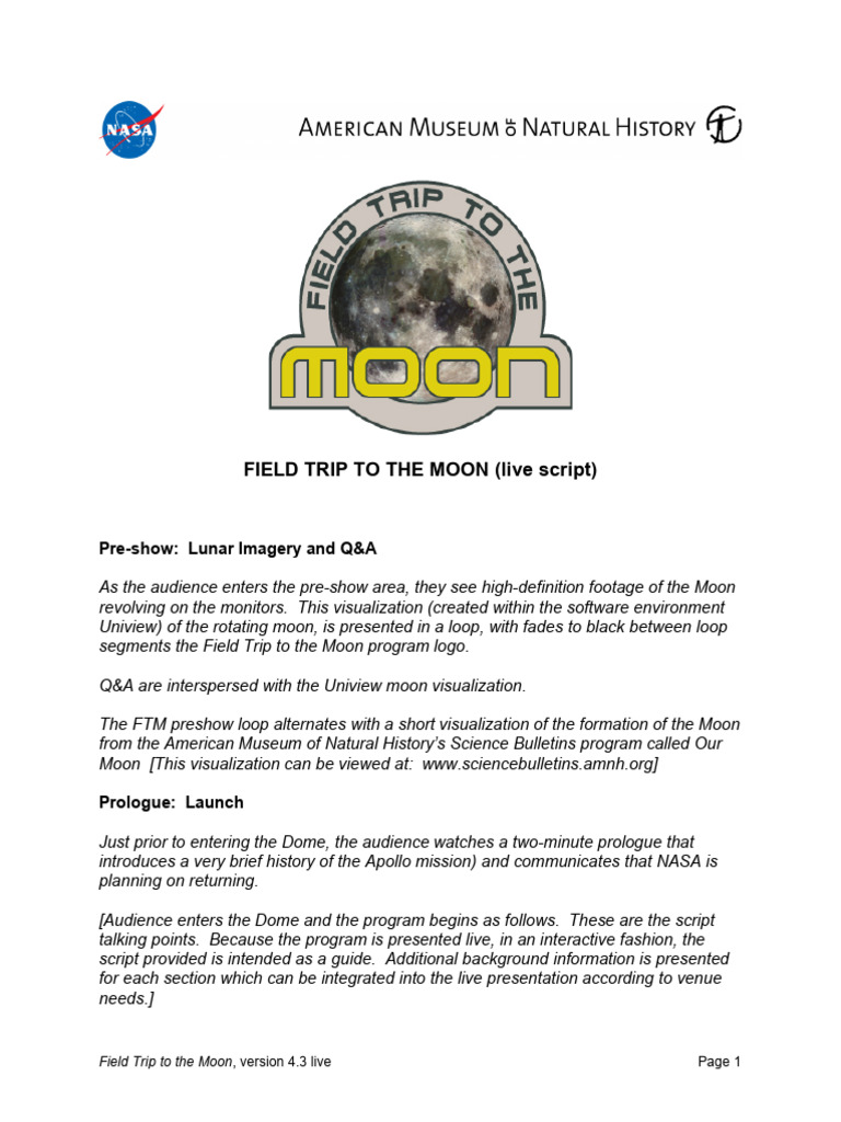 Virtual Field Trip to the Moon | PDF | Moon | Outer Space
