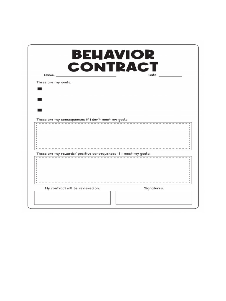 Elementary Student Behavior Contract Template - 596746.jpg | PDF