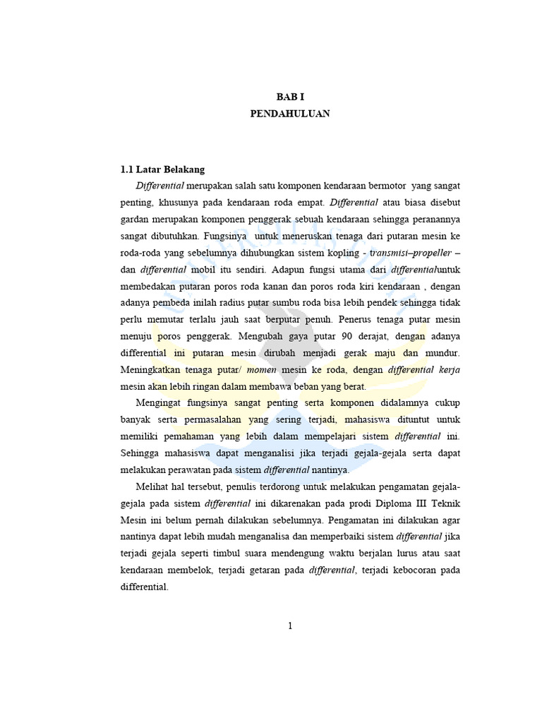 Pengaruh Backlash pada Differential | PDF