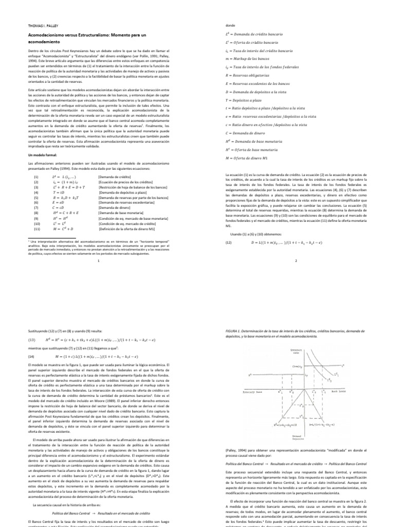 Palley | PDF | La política monetaria | Oferta de dinero