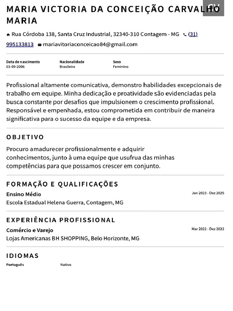 CV Maria Victoria | PDF