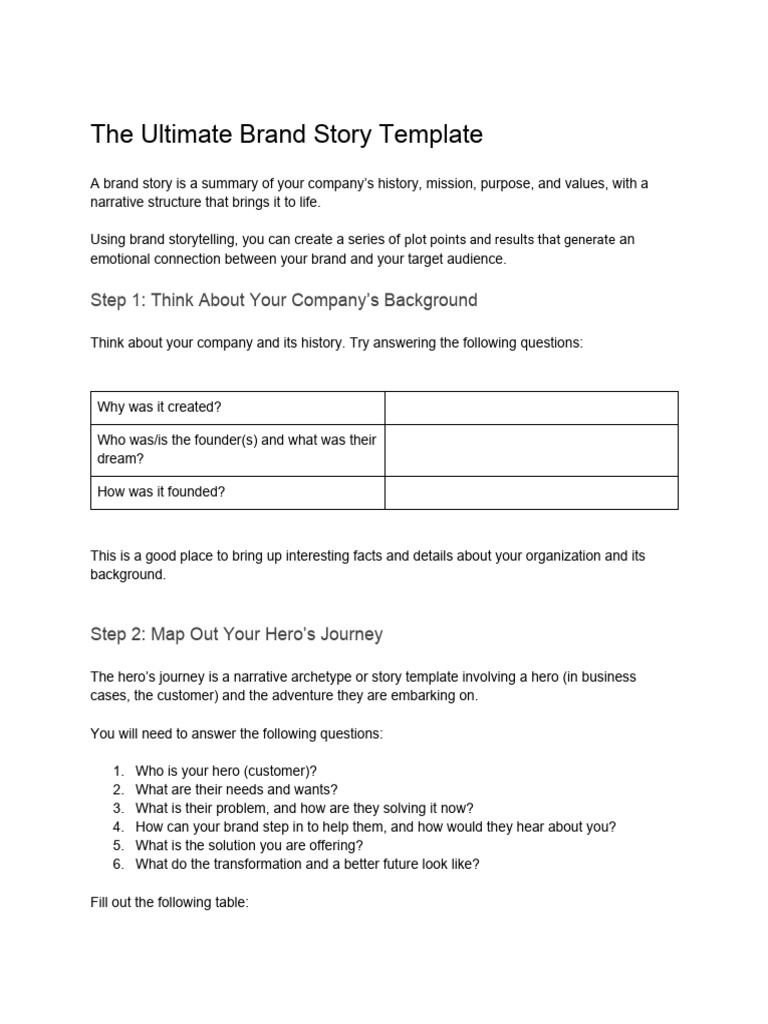Brand Storytelling Template Guide | PDF | Brand | Storytelling