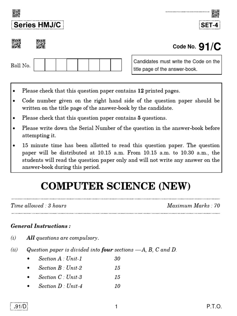 CBSE Board QP | Download Free PDF | Computer Network | Sql