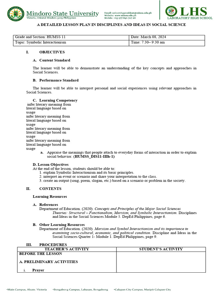 DISS- Symbolic Interactionism | PDF | Social Sciences | Science