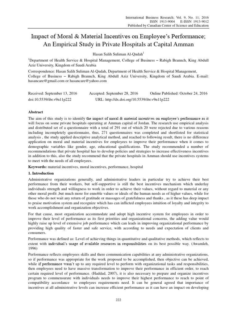 Impact_of_Moral_and_Material_Incentives | PDF | Incentive | Motivation